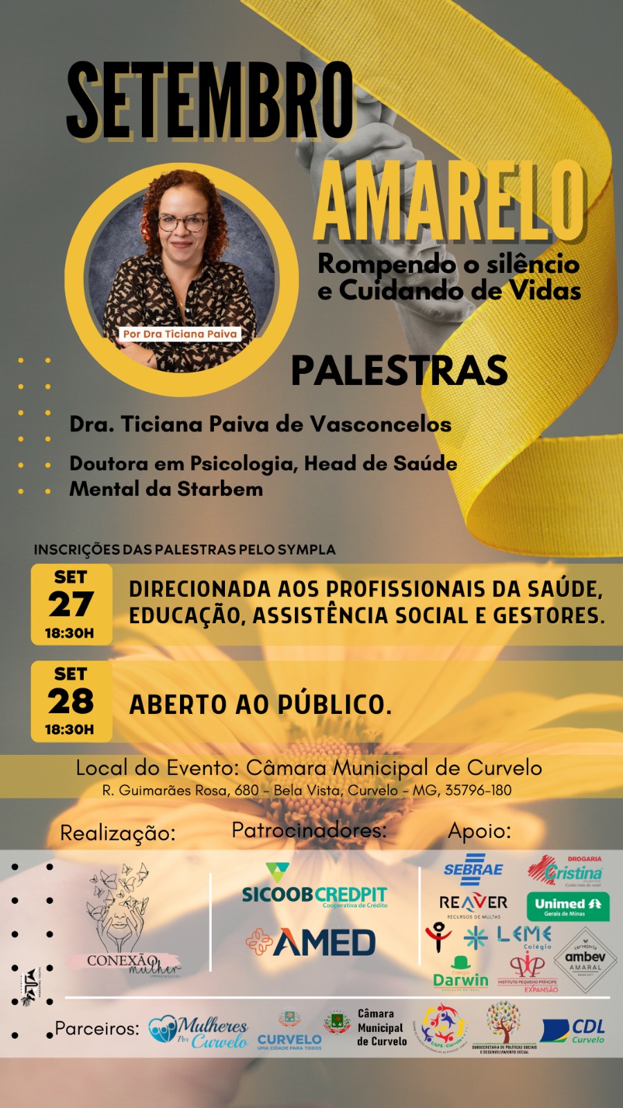 Palestra “SETEMBRO AMARELO: ROMPENDO O SILÊNCIO E CUIDANDO DE VIDAS” | Unidade Curvelo